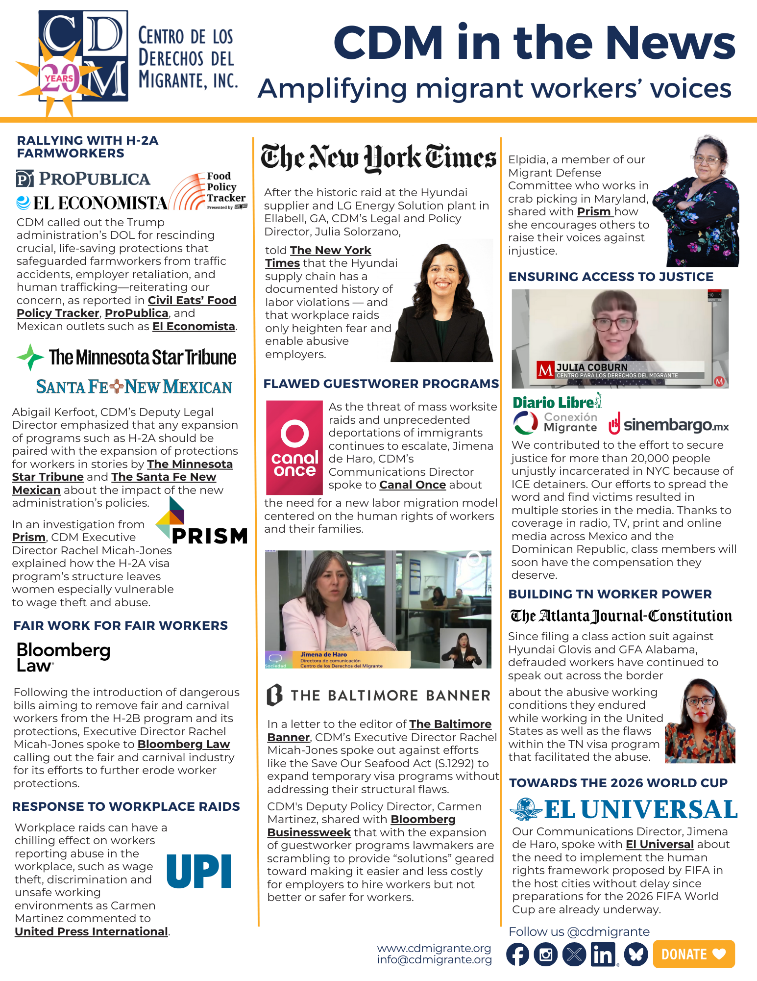 CDM in the News 2025 - Centro de los Derechos del Migrante, Inc.
